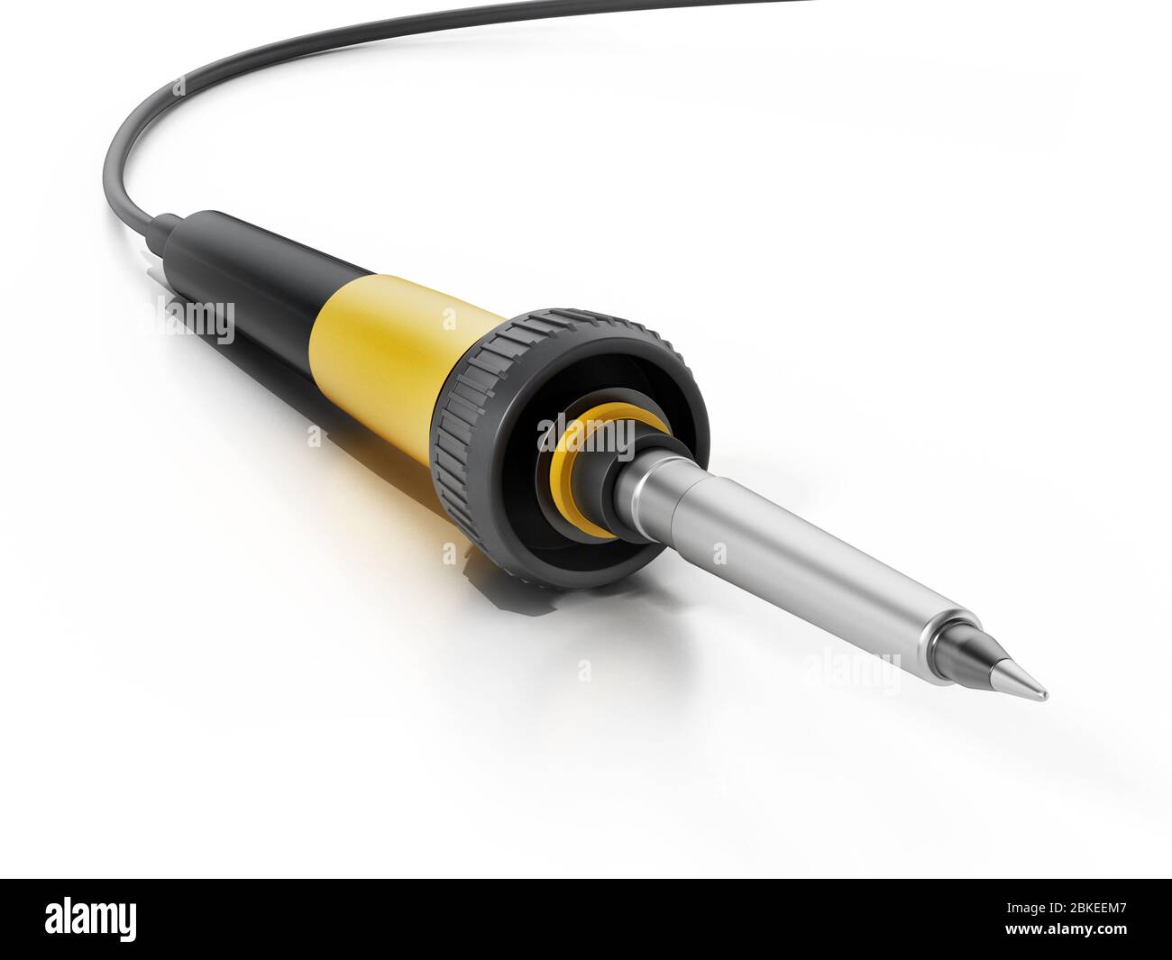 Soldering iron isolated on white background. 3D illustration Stock ...