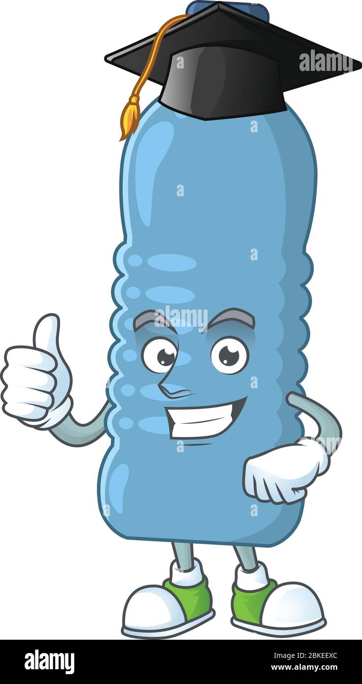 Mascot design concept of mineral bottle proudly wearing a black ...