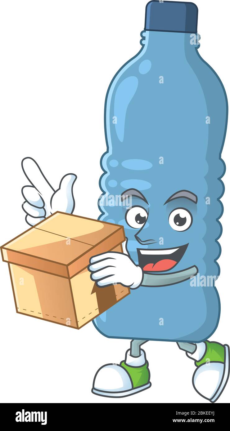 Mineral bottle cartoon design style having gift box Stock Vector Image ...