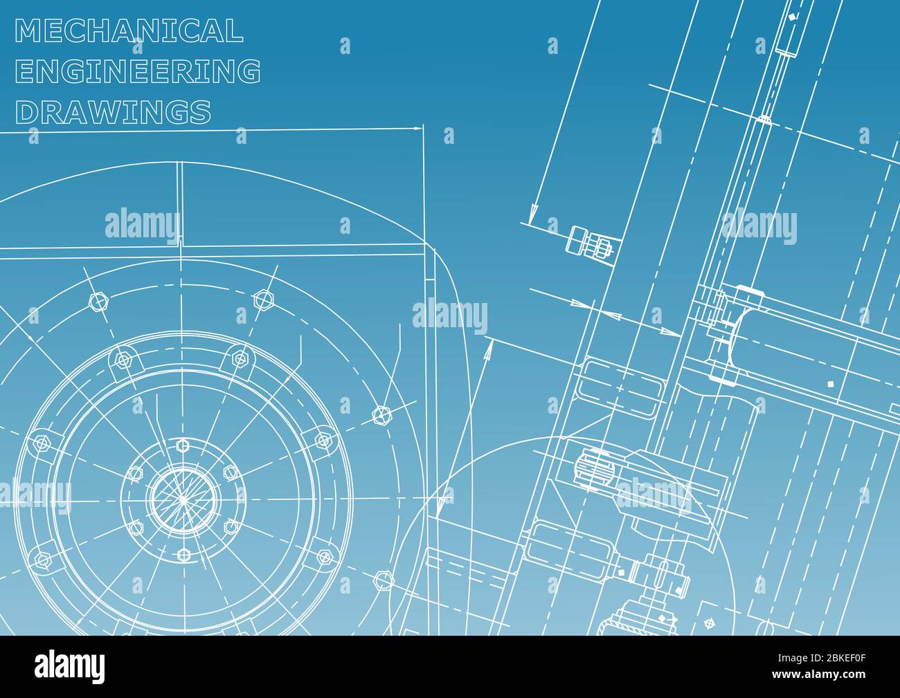 Blueprint. Vector engineering illustration. Cover, flyer, banner ...