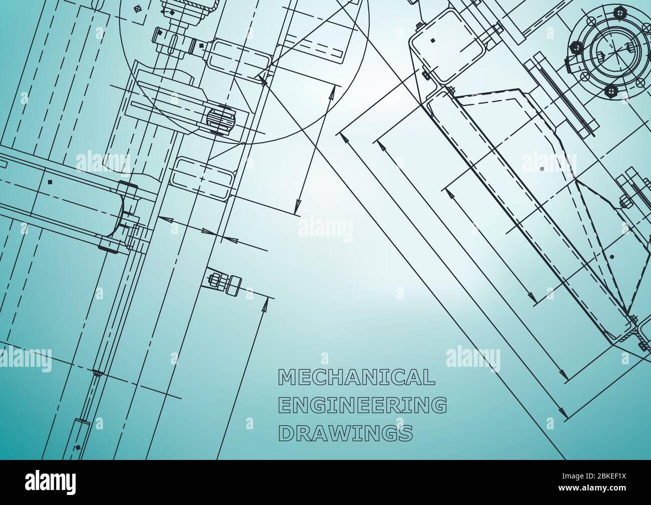 Blueprint. Vector engineering illustration. Computer aided design systems. Instrument-making ...