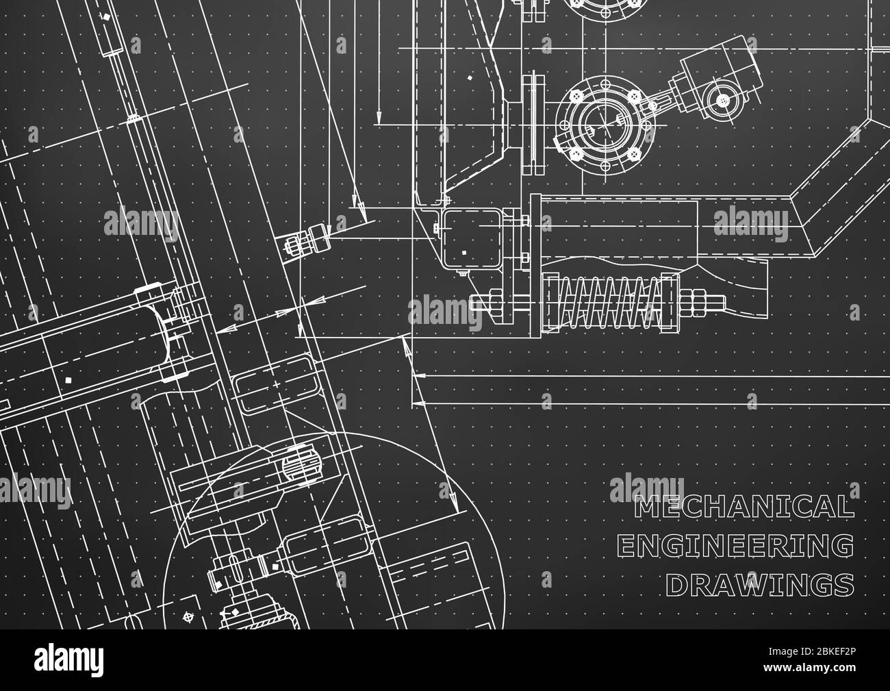 Blueprint. Vector engineering drawings. Mechanical instrument making ...