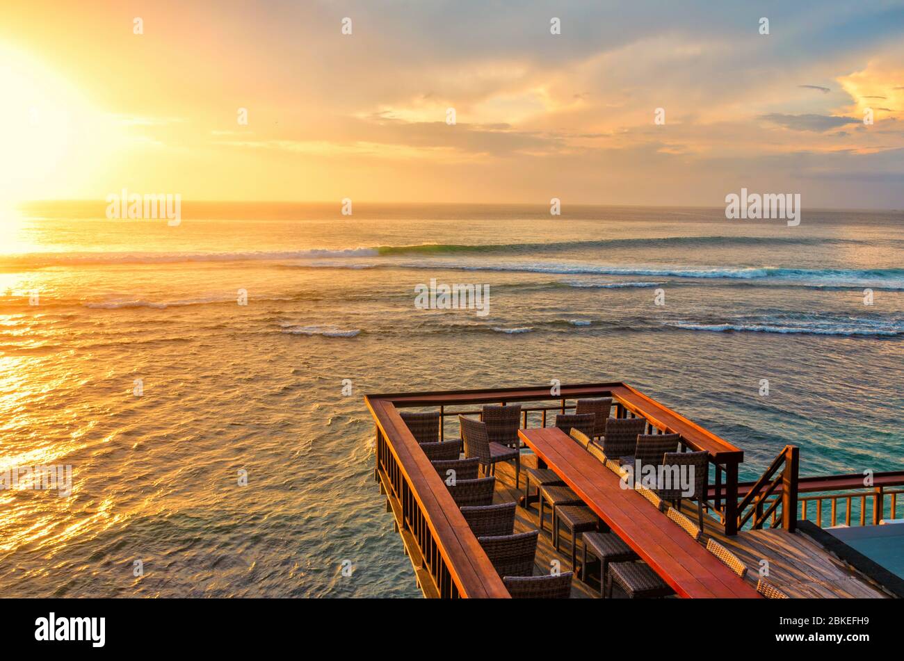 Sunset seascape with water ripple and small waves from the outdoor ...