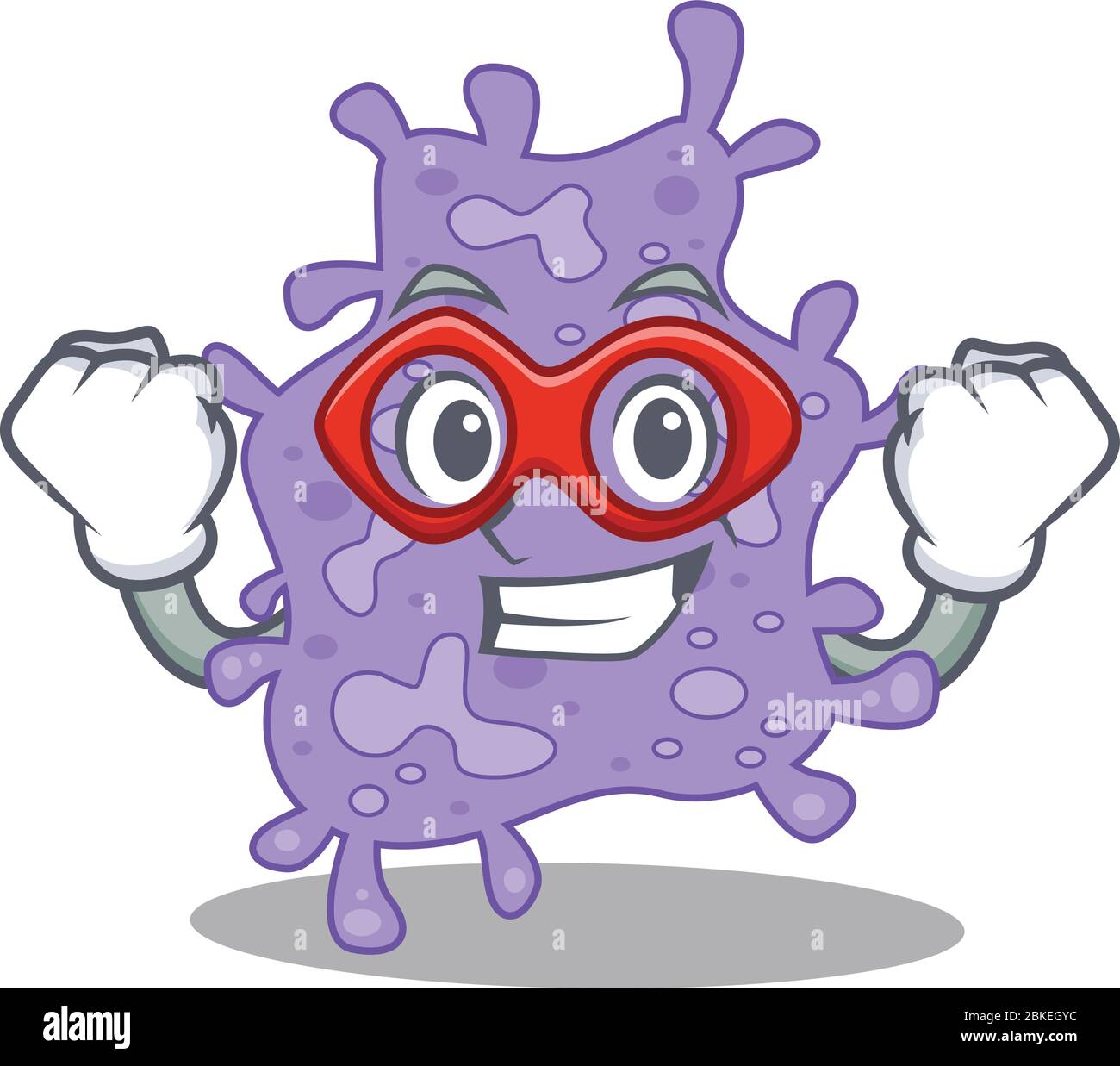 A cartoon character of staphylococcus aureus performed as a Super hero ...