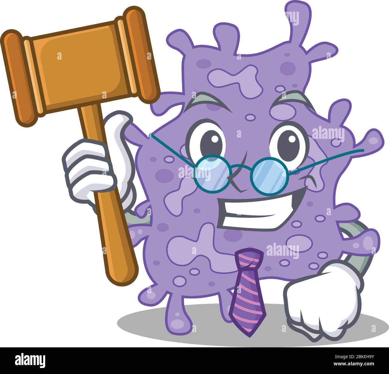 A humble judge of staphylococcus aureus cartoon character design ...