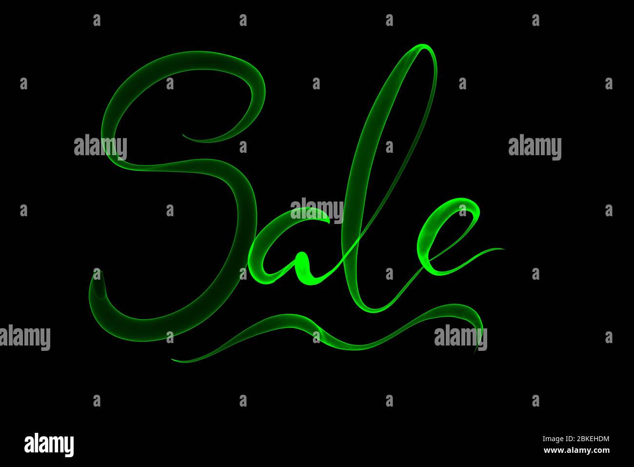 Sale handmade lettering, calligraphy made by green fire or smoke, for ...