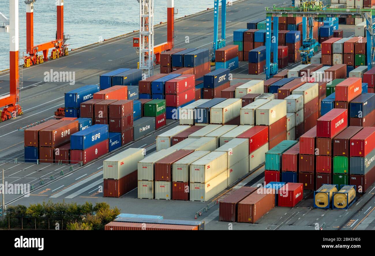 Osaka / Japan - March 23rd 2018: Container terminal in the Port of ...