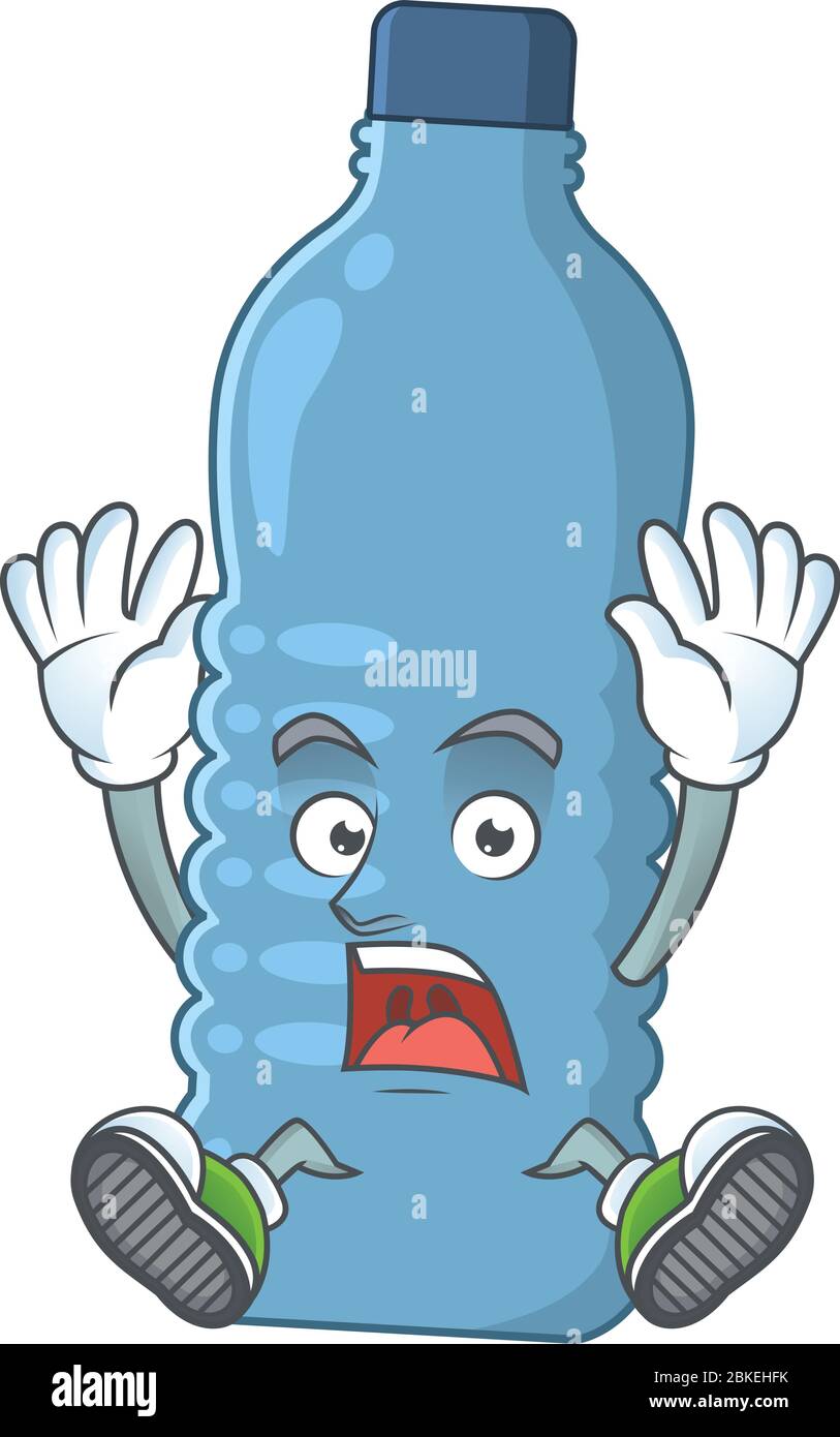 Mineral bottle cartoon character design showing shocking gesture Stock ...