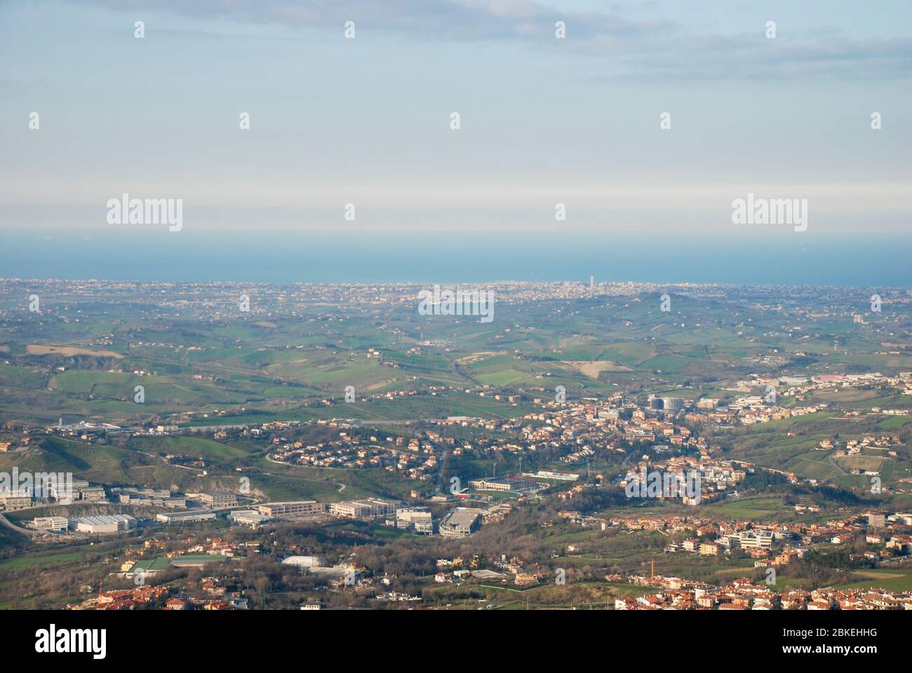 View from Monte Titano in San Marino Stock Photo - Alamy