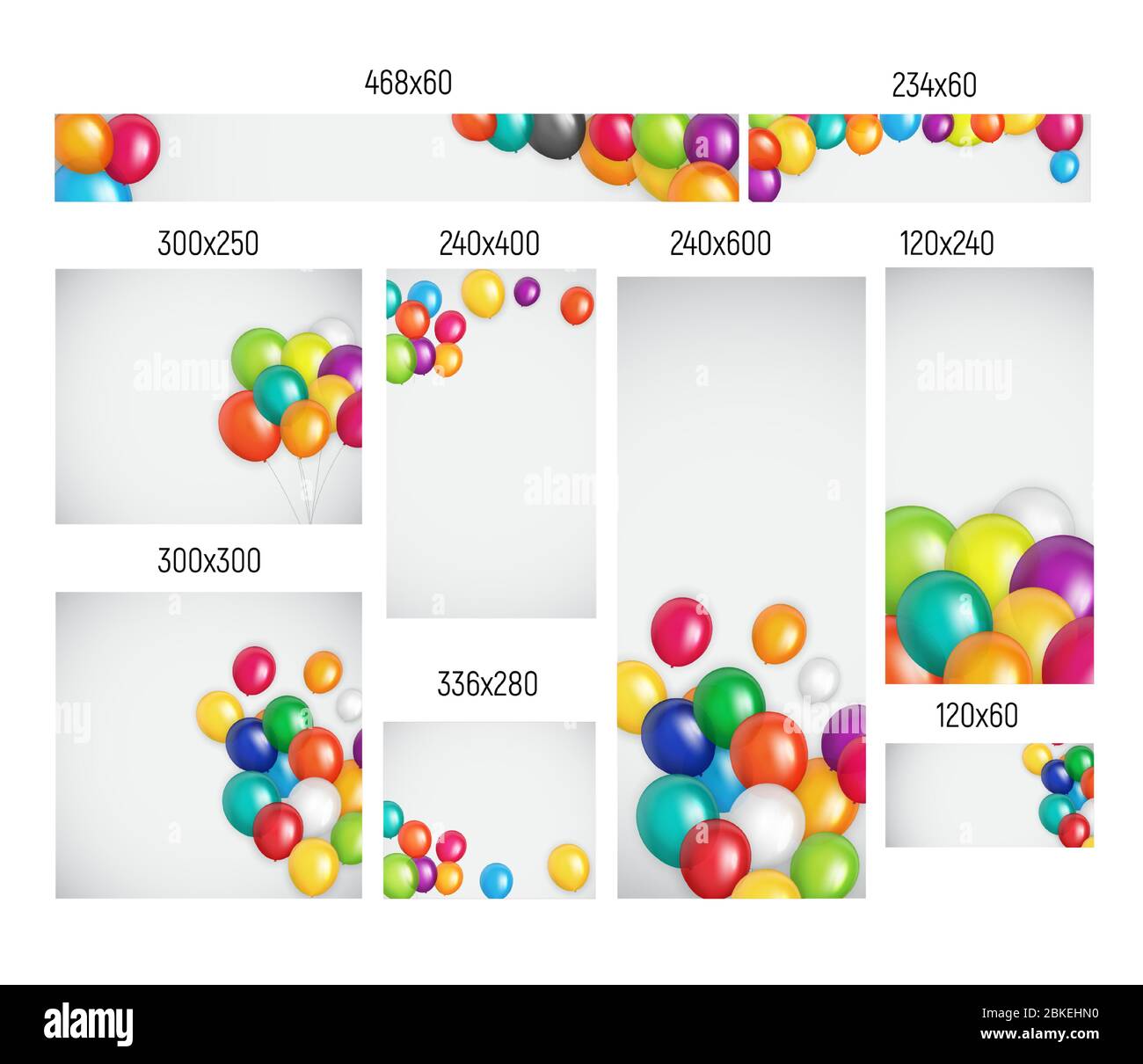 Banners of different sizes with Balloon Collection Set. Holiday and ...