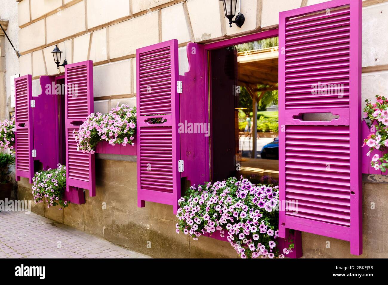 Pink shutters hi-res stock photography and images - Alamy