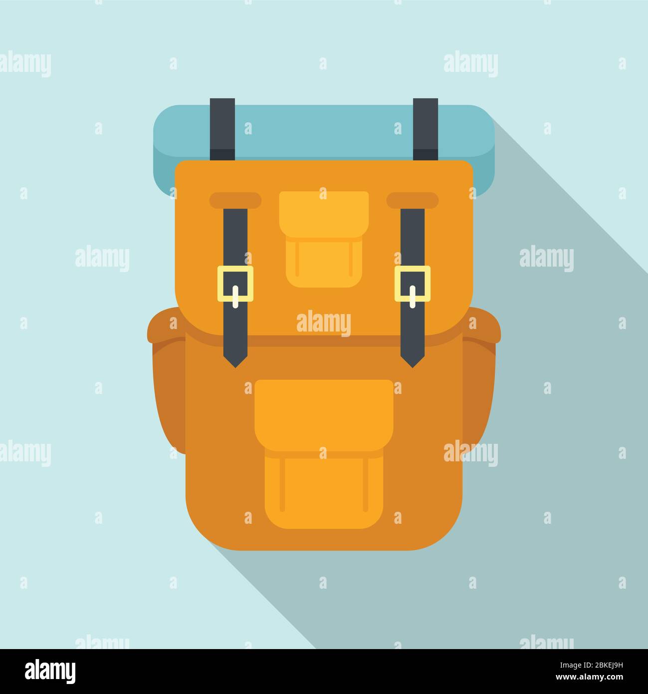Hiking backpack icon. Flat illustration of hiking backpack vector icon ...