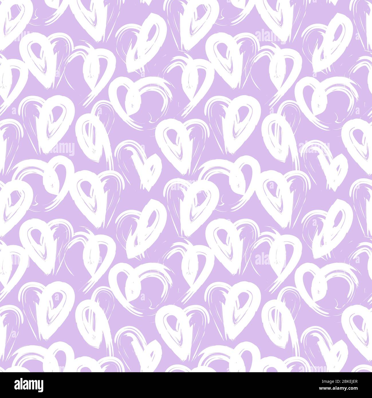 Purple Heart shaped Valentine’s Day seamless pattern background for ...