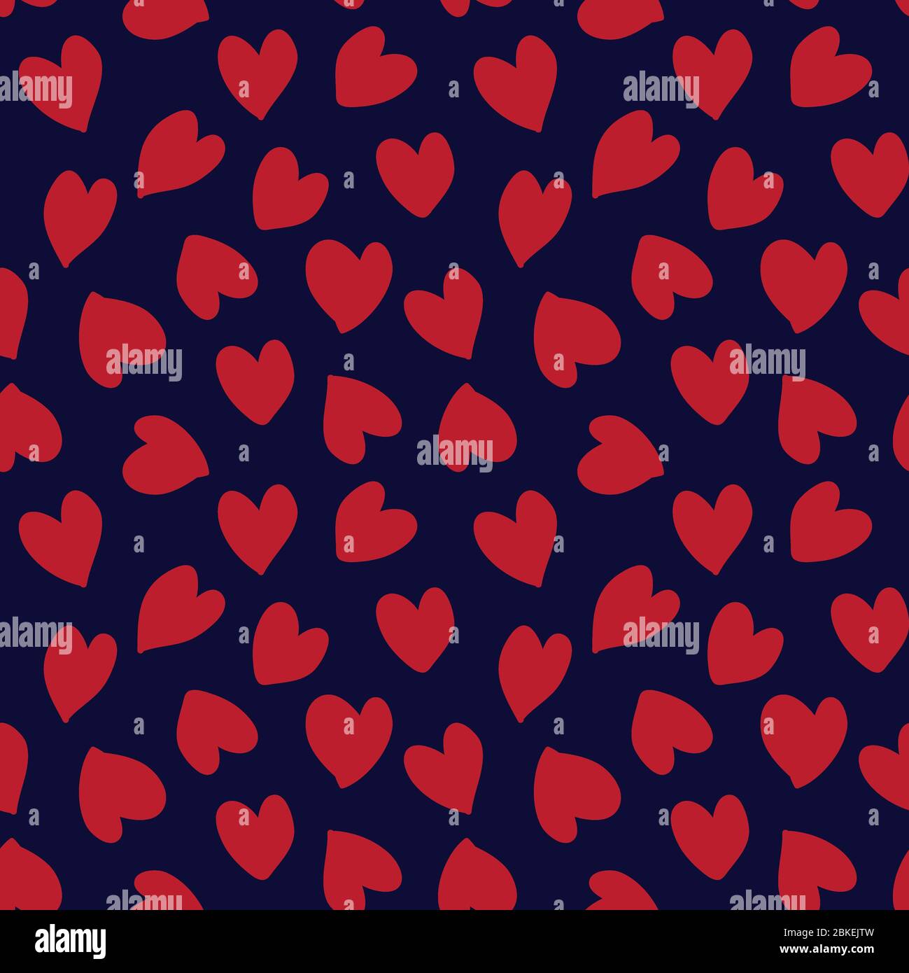 Red Navy Heart shaped Valentine’s Day seamless pattern background for ...