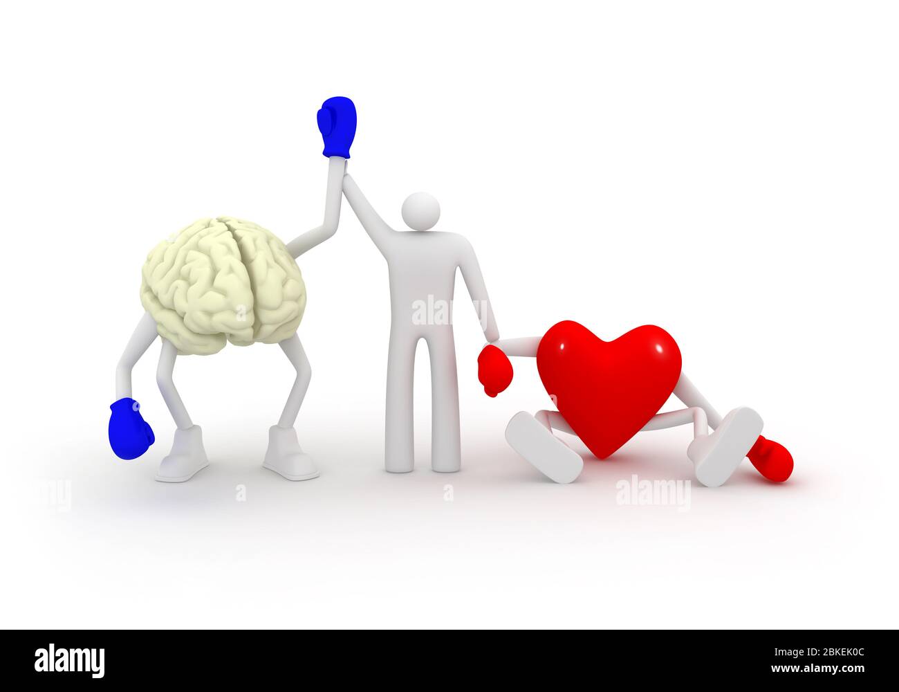 Mind win fight with heart Stock Photo - Alamy