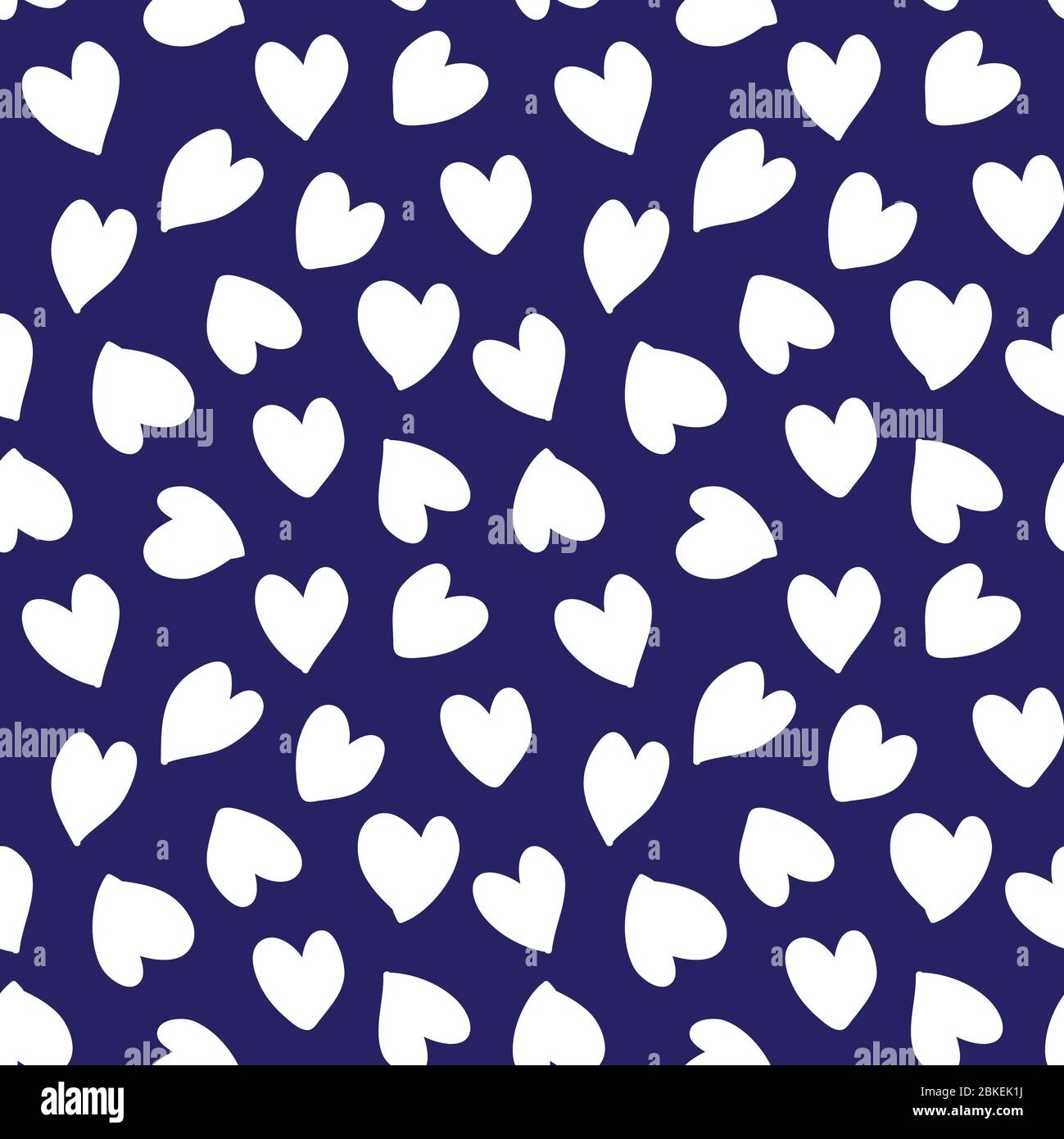 Blue Heart shaped Valentine’s Day seamless pattern background for ...