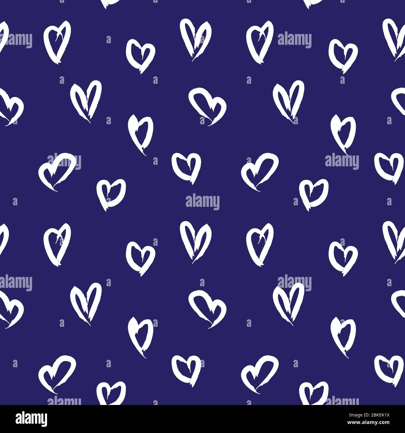 Blue Heart shaped Valentine’s Day seamless pattern background for ...