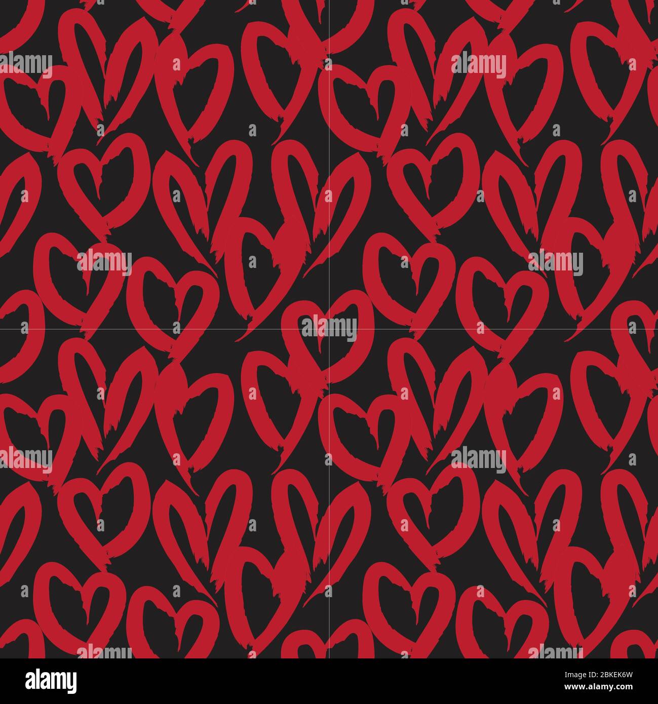 Red Heart shaped Valentine’s Day seamless pattern background for ...