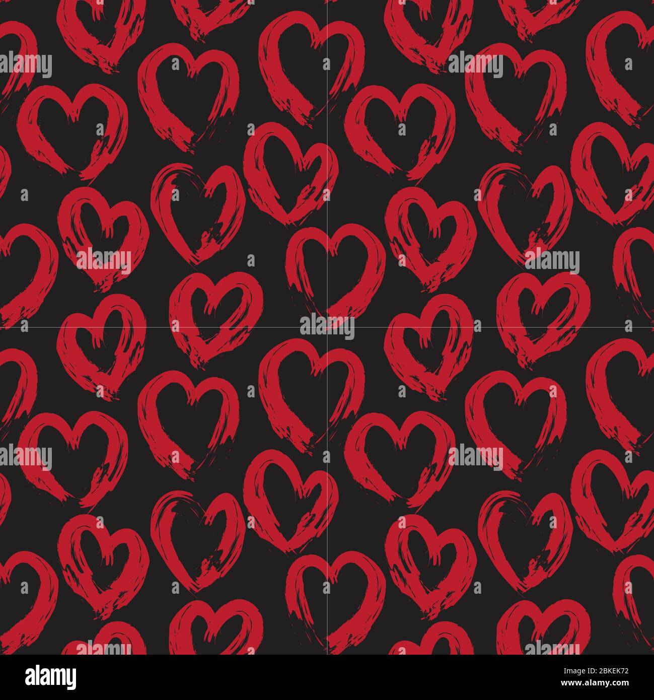 Red Heart shaped Valentine’s Day seamless pattern background for ...