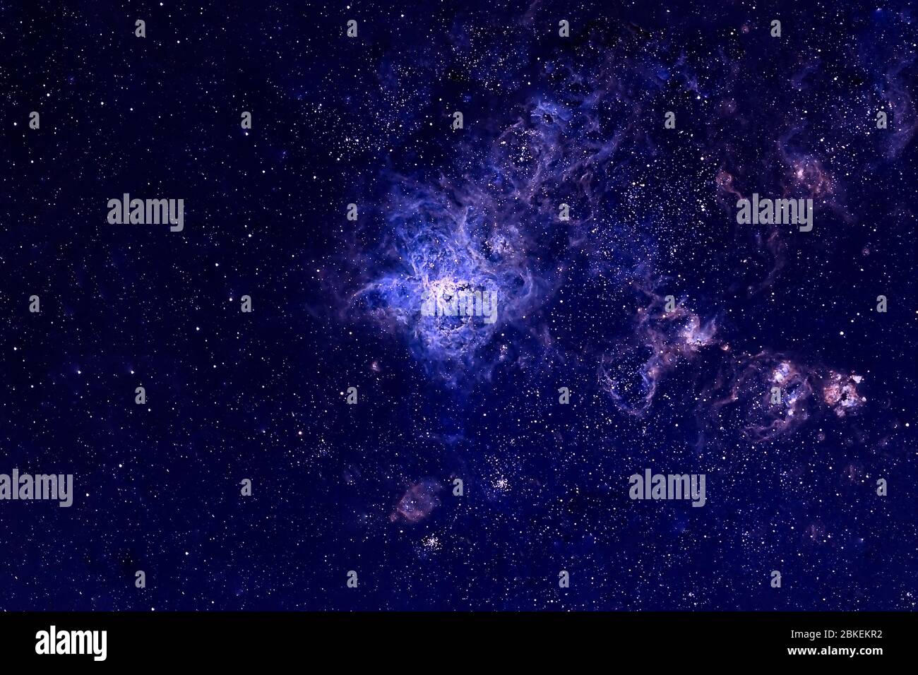 Beautiful blue space with stars and nebulae. Elements of this image ...
