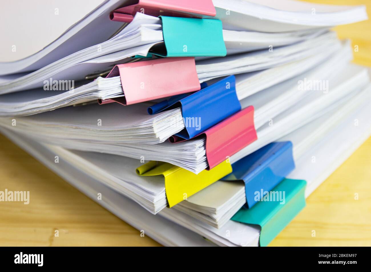 pile of papers at work office for business on the table, concept ...
