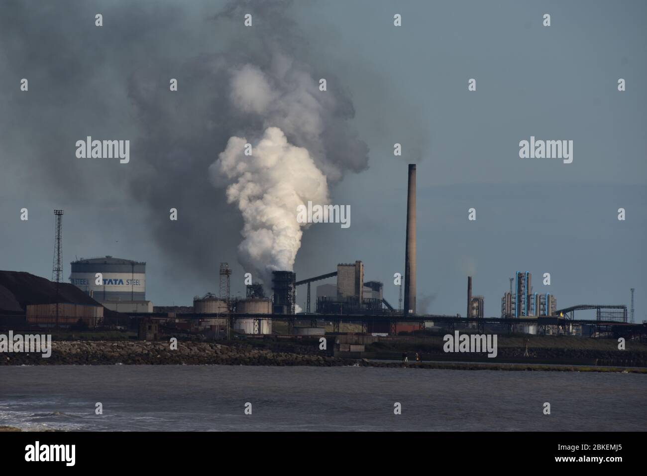 A landscape photograph of Port Talbot Steel Works, West Glamorgan ...
