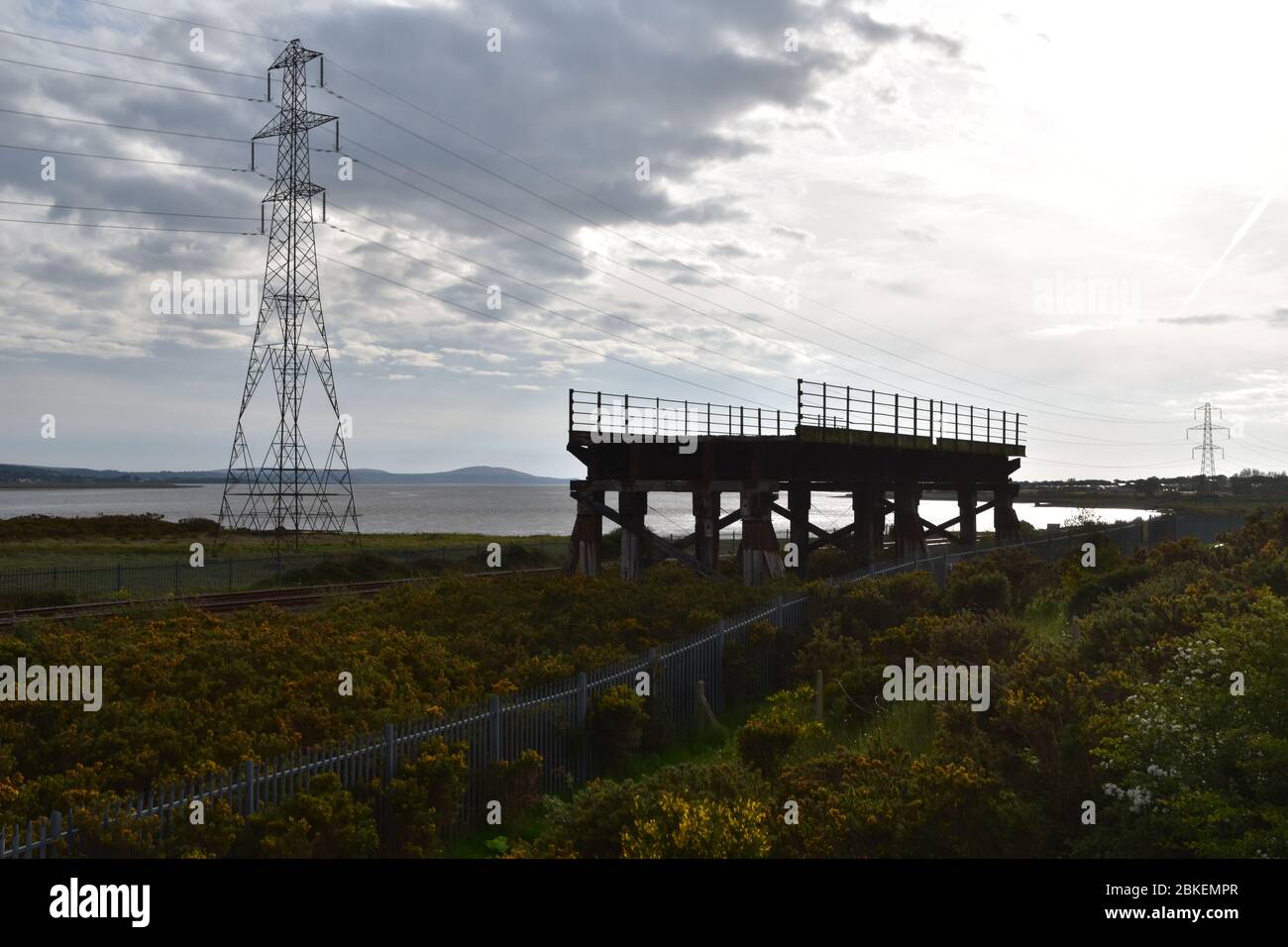The remaining part of the Old Loughor Bridge in Llanelli, Wales. Photo ...
