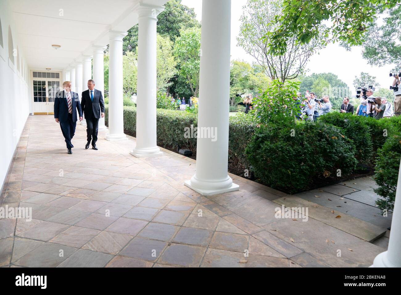 President trump walks the west wing colonnade hi-res stock photography ...
