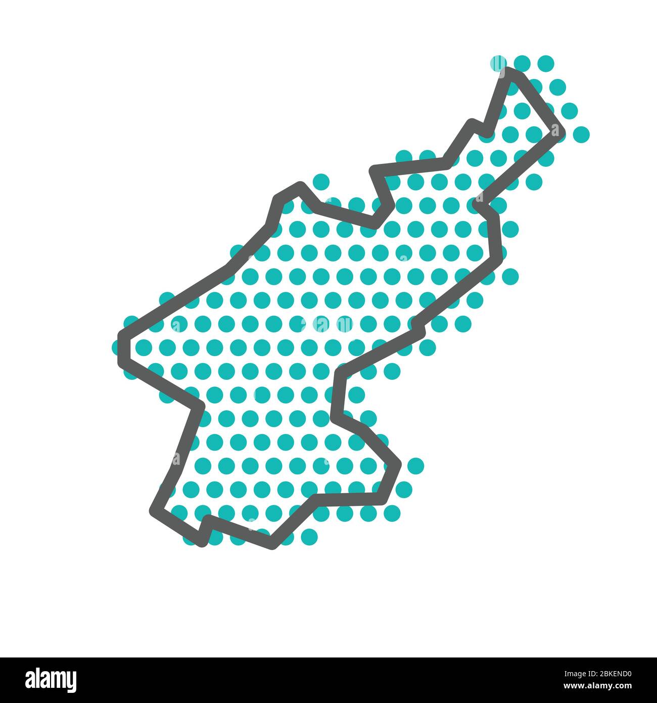 North Korea simple outline map with green halftone dot pattern Stock Vector Image & Art - Alamy