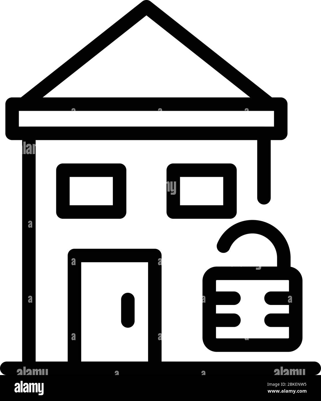 House and open lock icon, outline style Stock Vector Image & Art - Alamy