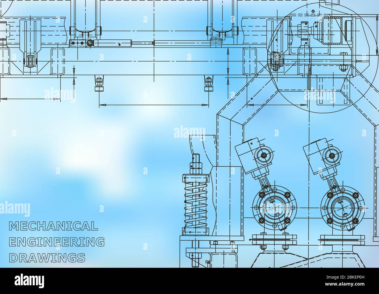 Computer aided design system. Blueprint. Blue Stock Vector Image & Art ...
