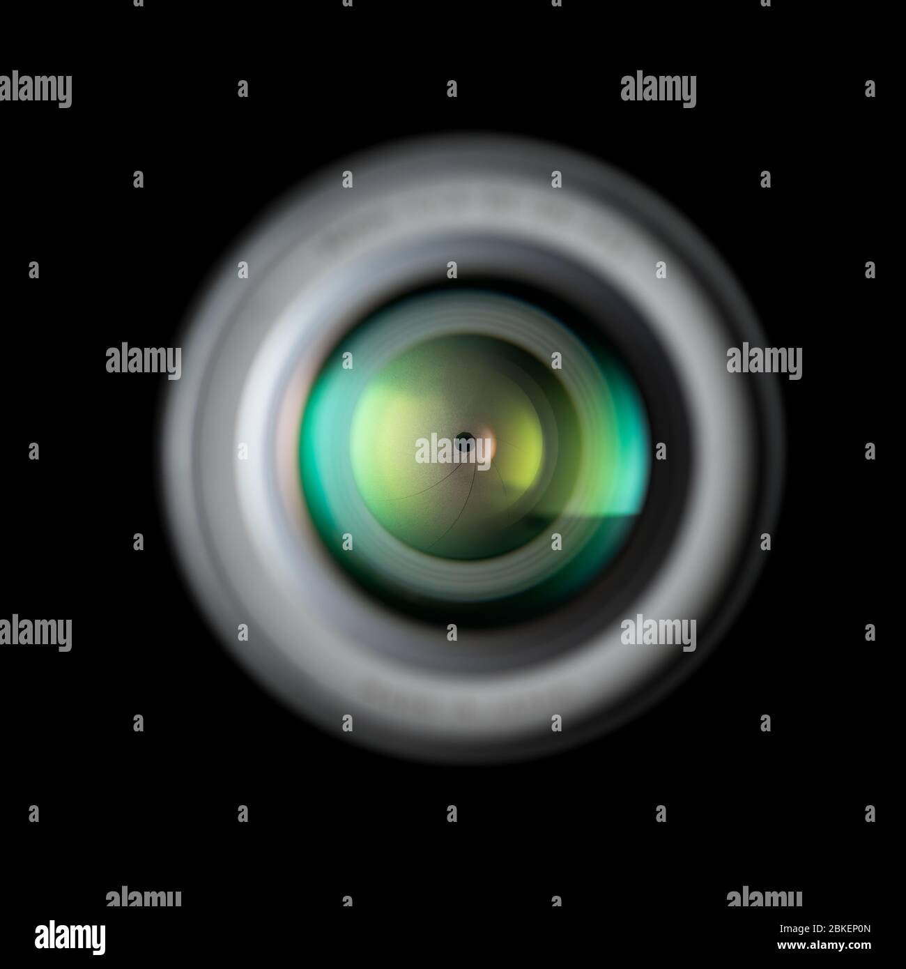 Front view of lens diaphragm on black background Stock Photo - Alamy