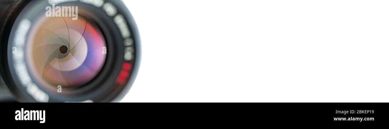 Front view of lens diaphragm with text space Stock Photo - Alamy