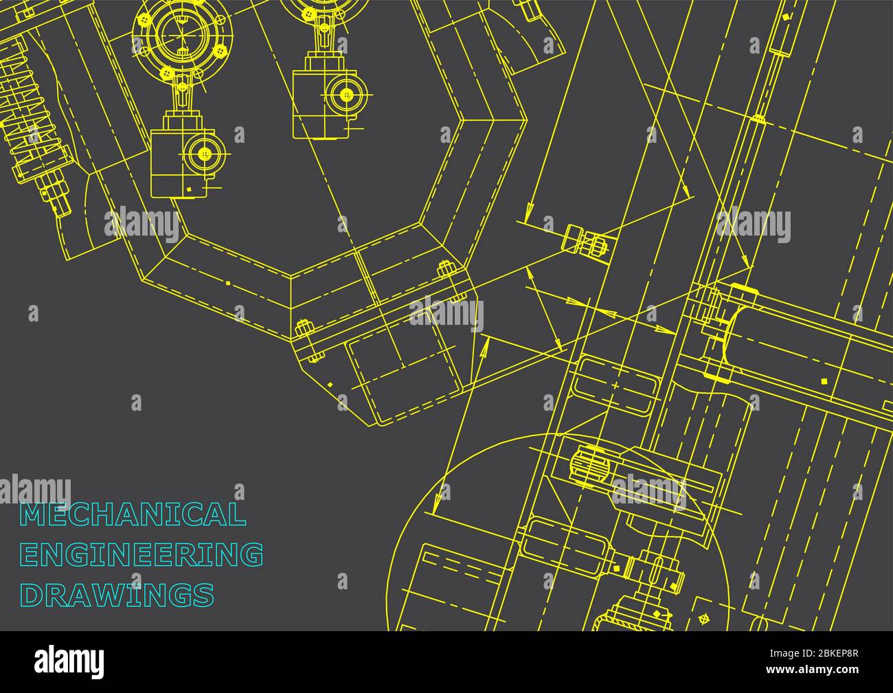 Blueprint, Sketch. Vector engineering illustration. Cover, flyer ...