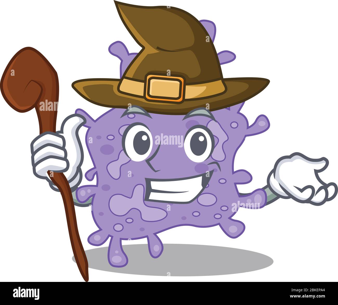 Staphylococcus aureus sneaky and tricky witch cartoon character Stock ...