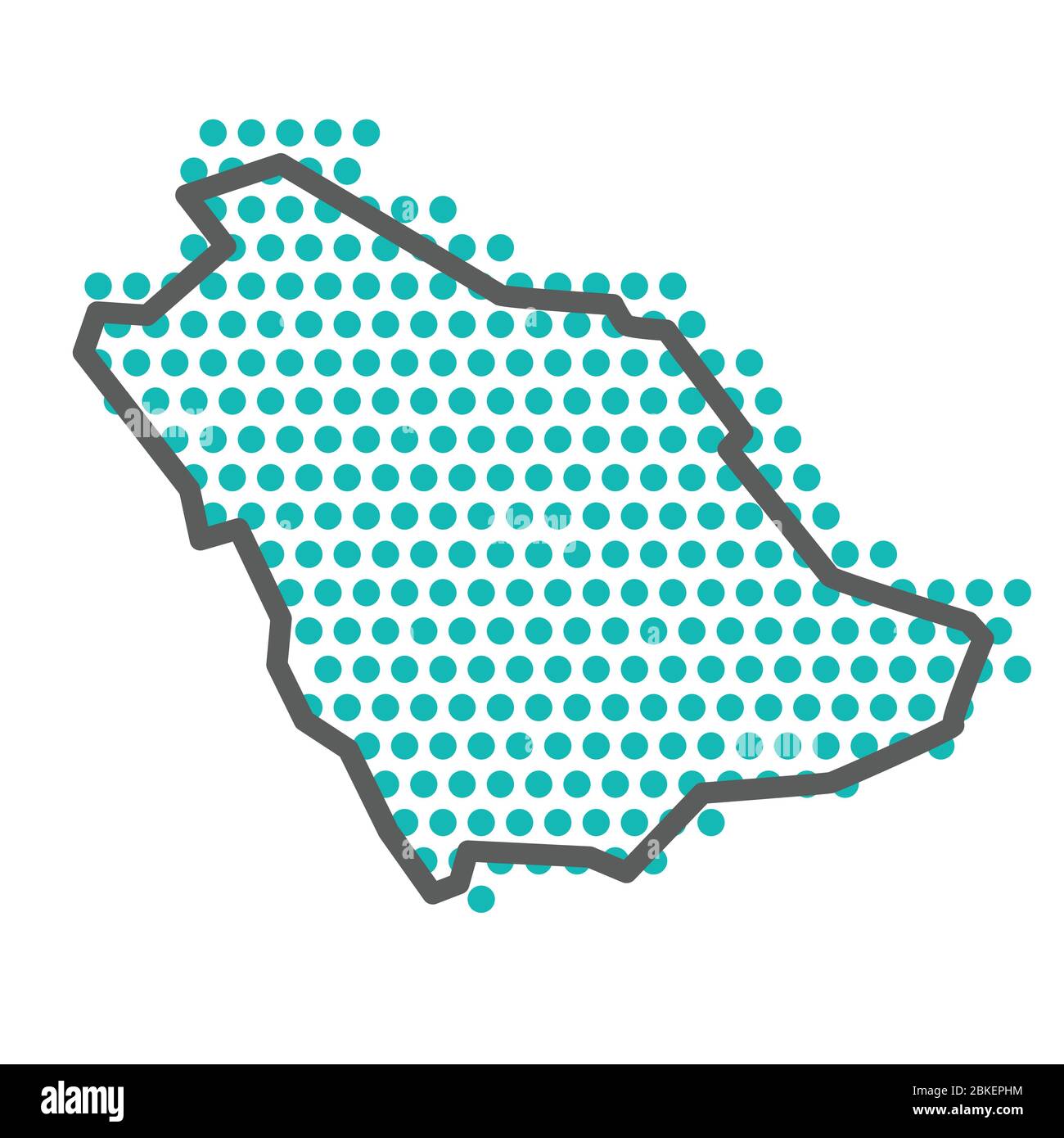Saudi Arabia simple outline map with green halftone dot pattern Stock Vector Image & Art - Alamy