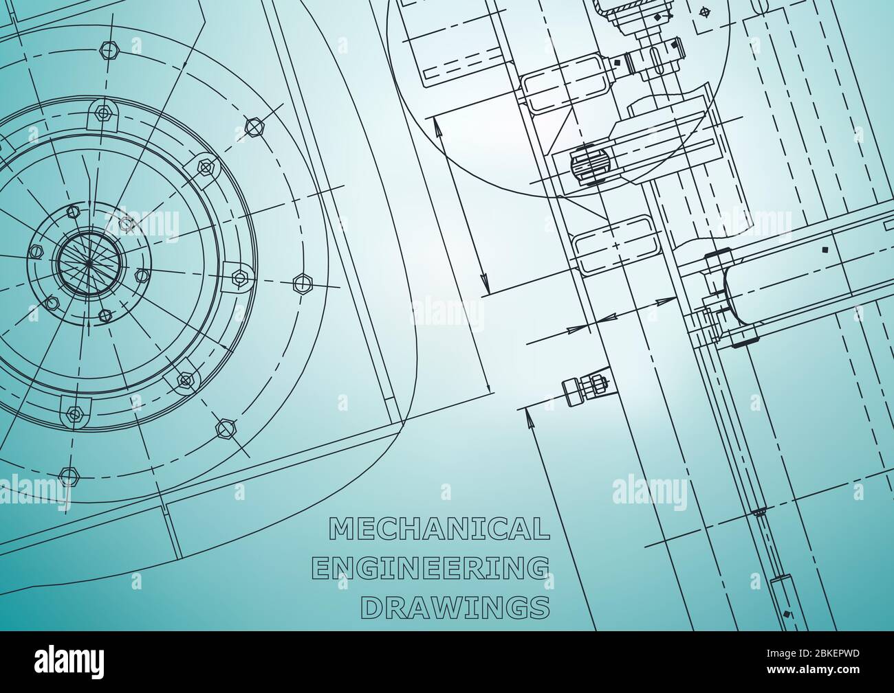 Blueprint, Sketch. Vector engineering illustration. Cover, flyer. Light ...