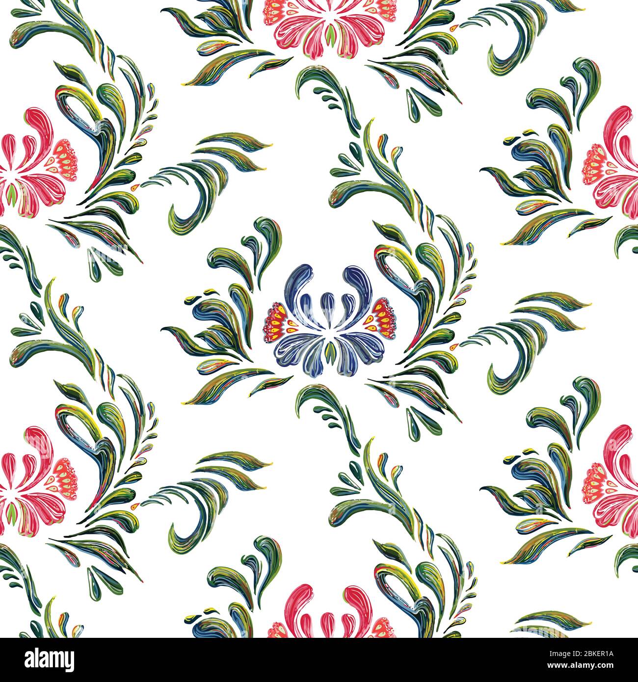 Vector floral pattern. Ethnic flower ornament. Ukrainian traditional ...