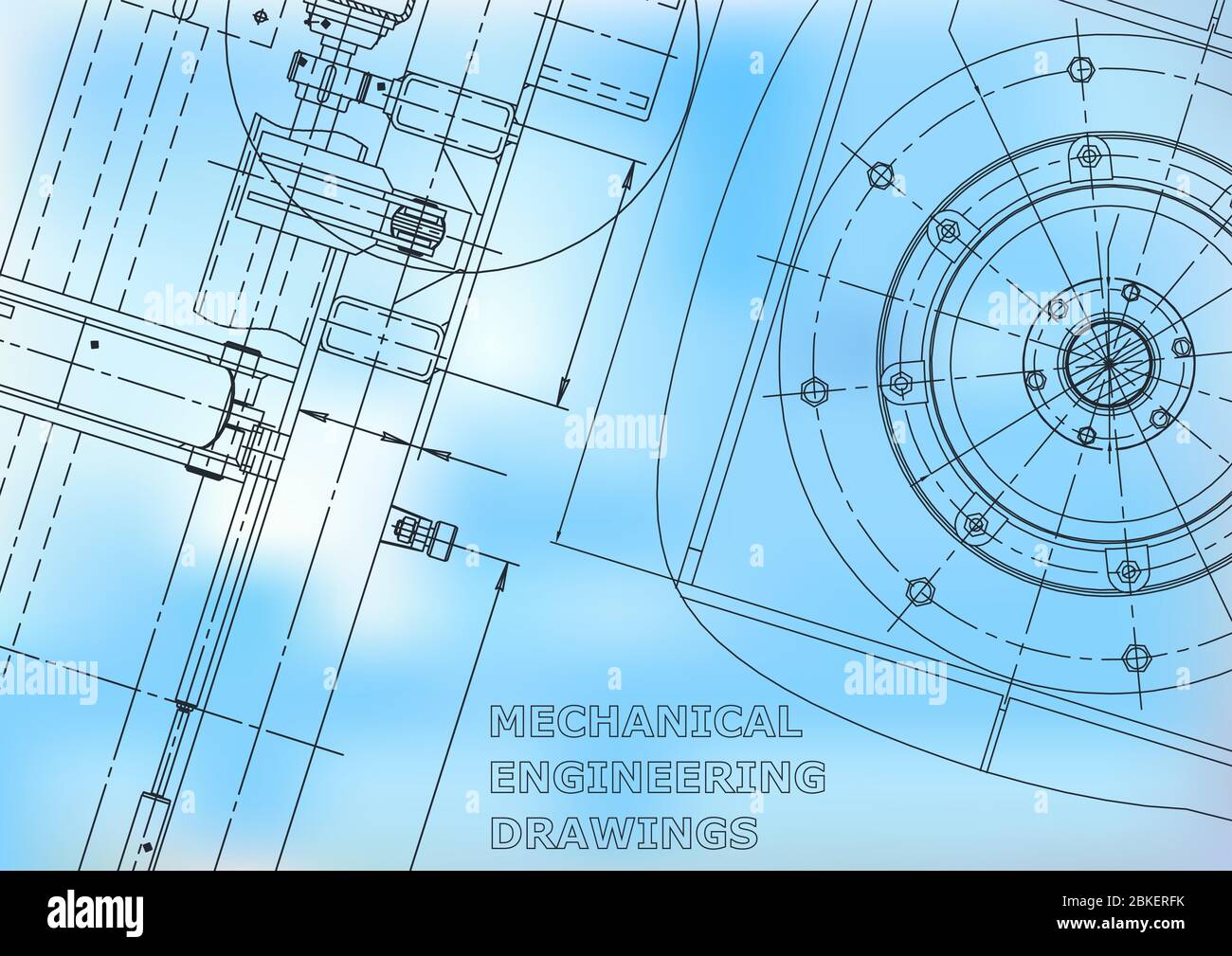 Blueprint, Sketch. Vector engineering illustration. Cover flyer banner ...