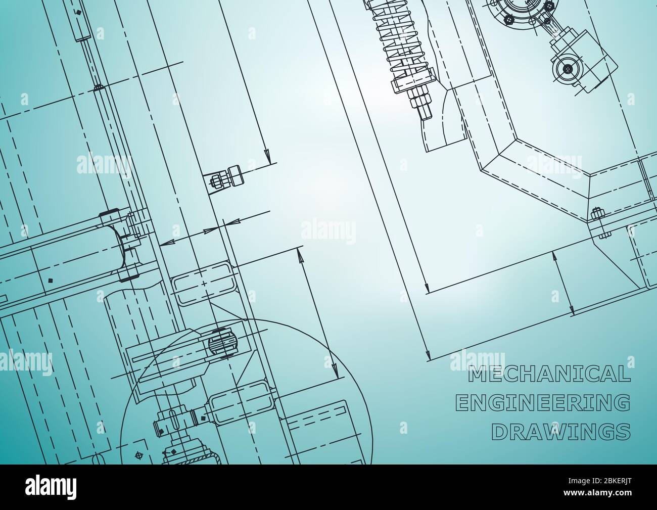 Blueprint. Vector engineering drawings. Mechanical instrument making ...