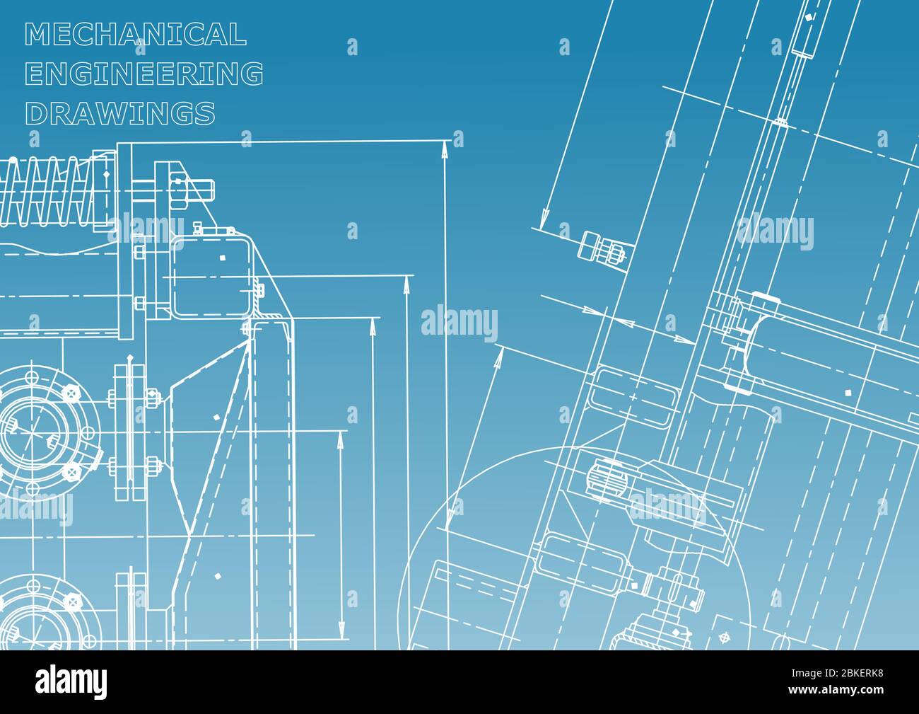Blueprint. Vector engineering illustration. Computer aided design systems. Instrument-making ...