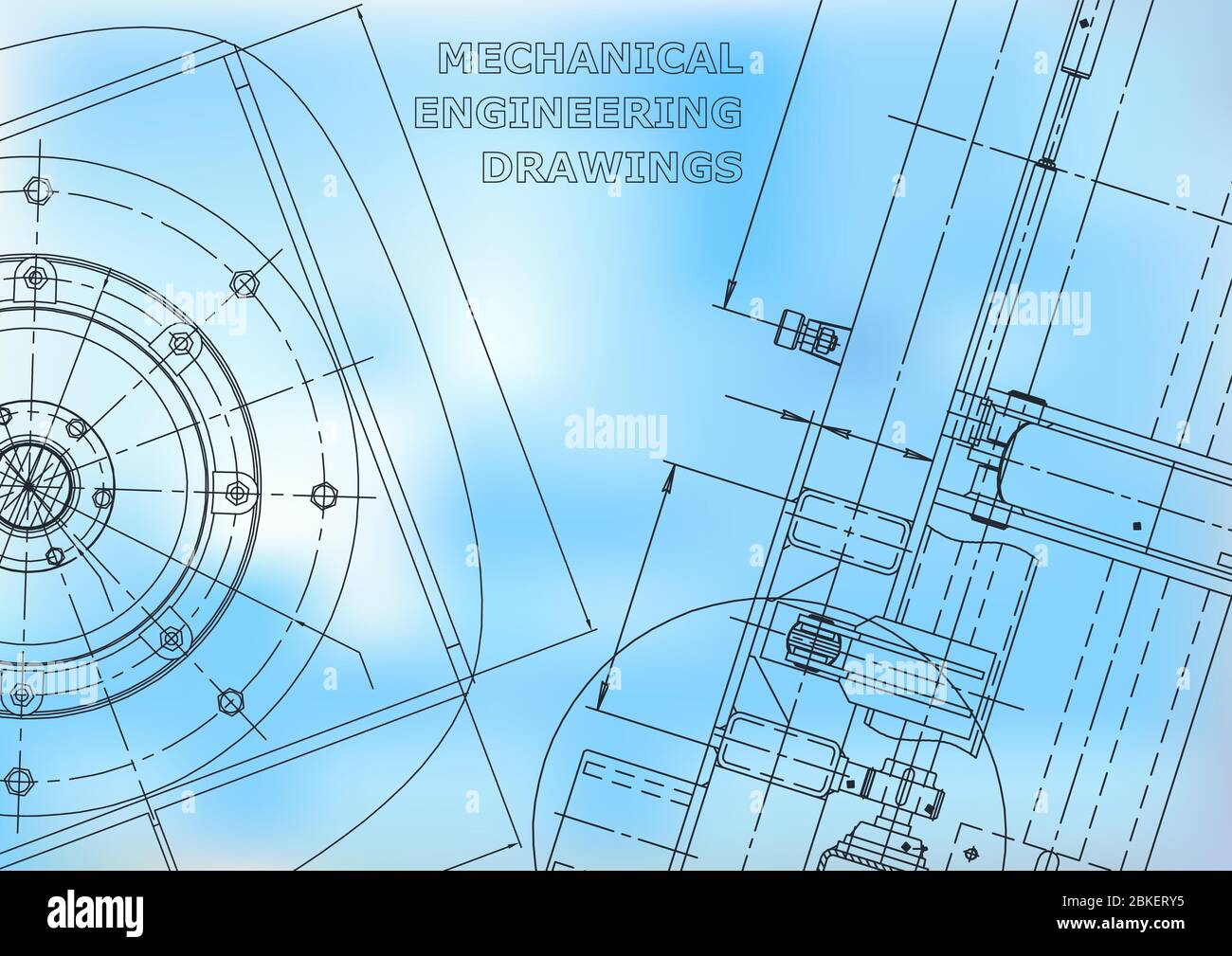 Blueprint, Sketch. Vector engineering illustration. Cover. Blue Stock ...
