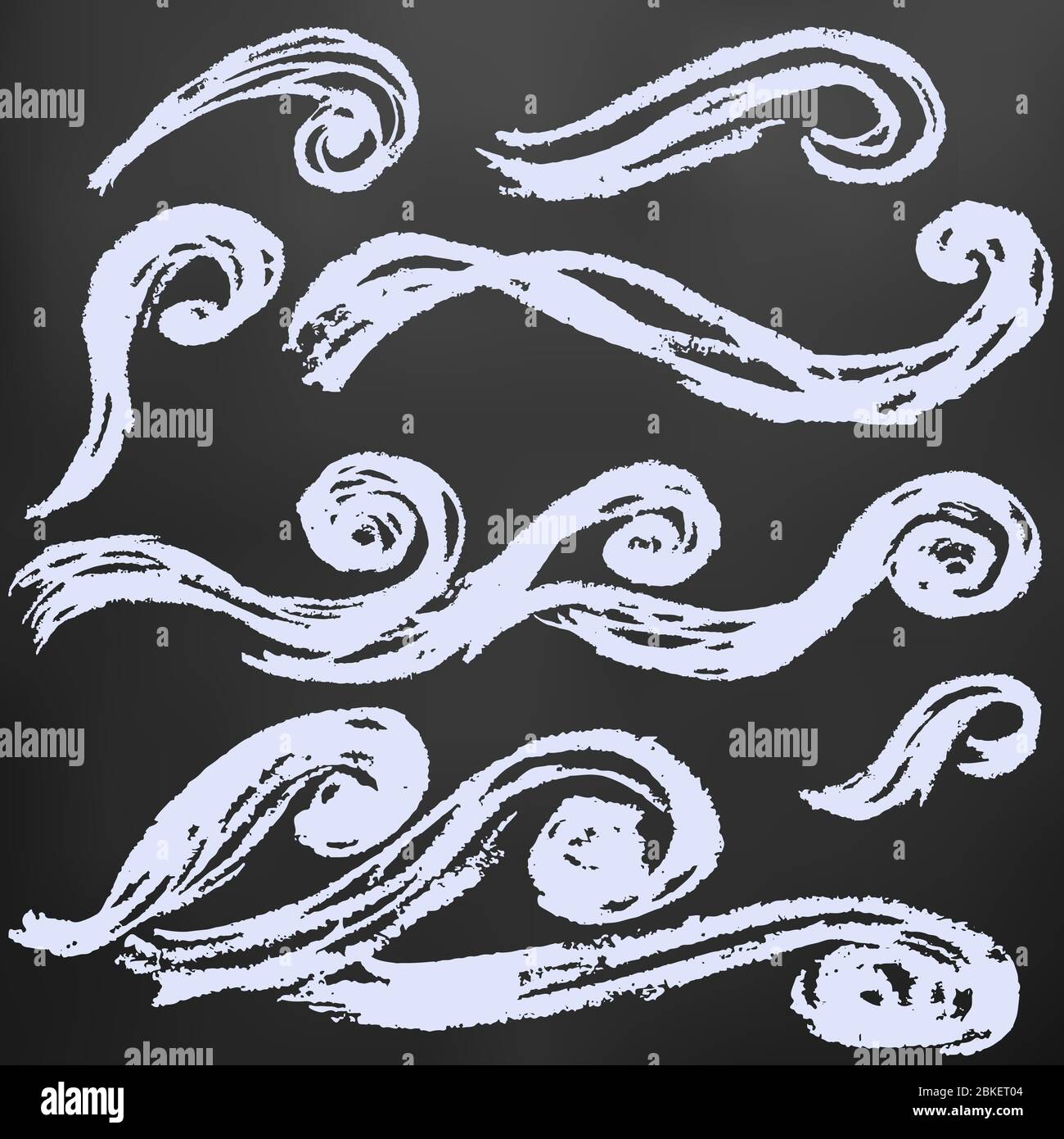 Set elements for your creativity. Children's drawings with white chalk ...