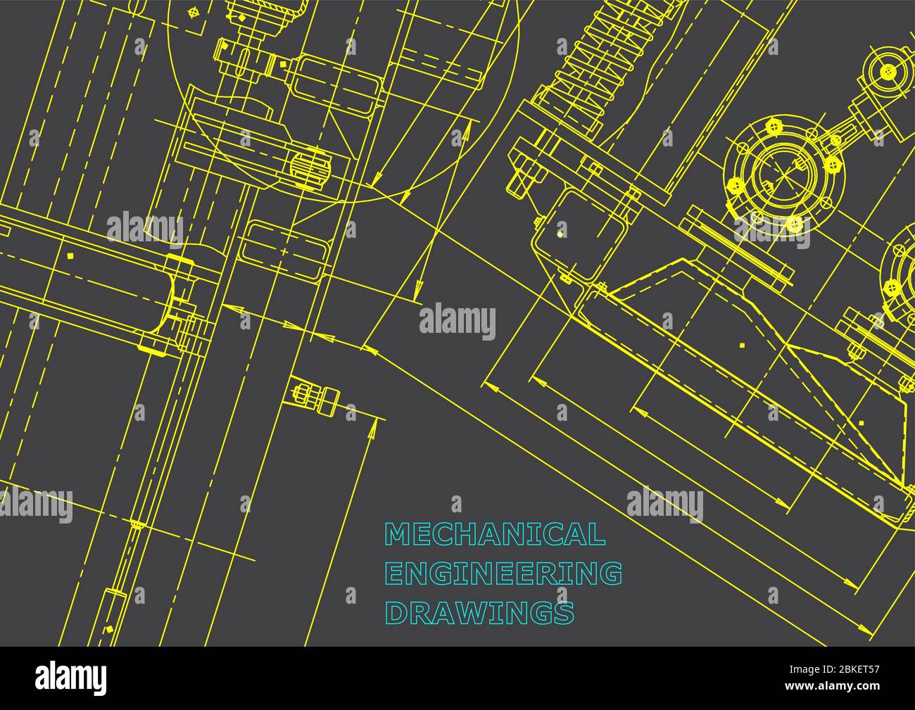 Blueprint. Vector engineering illustration. Computer aided design systems. Instrument-making ...