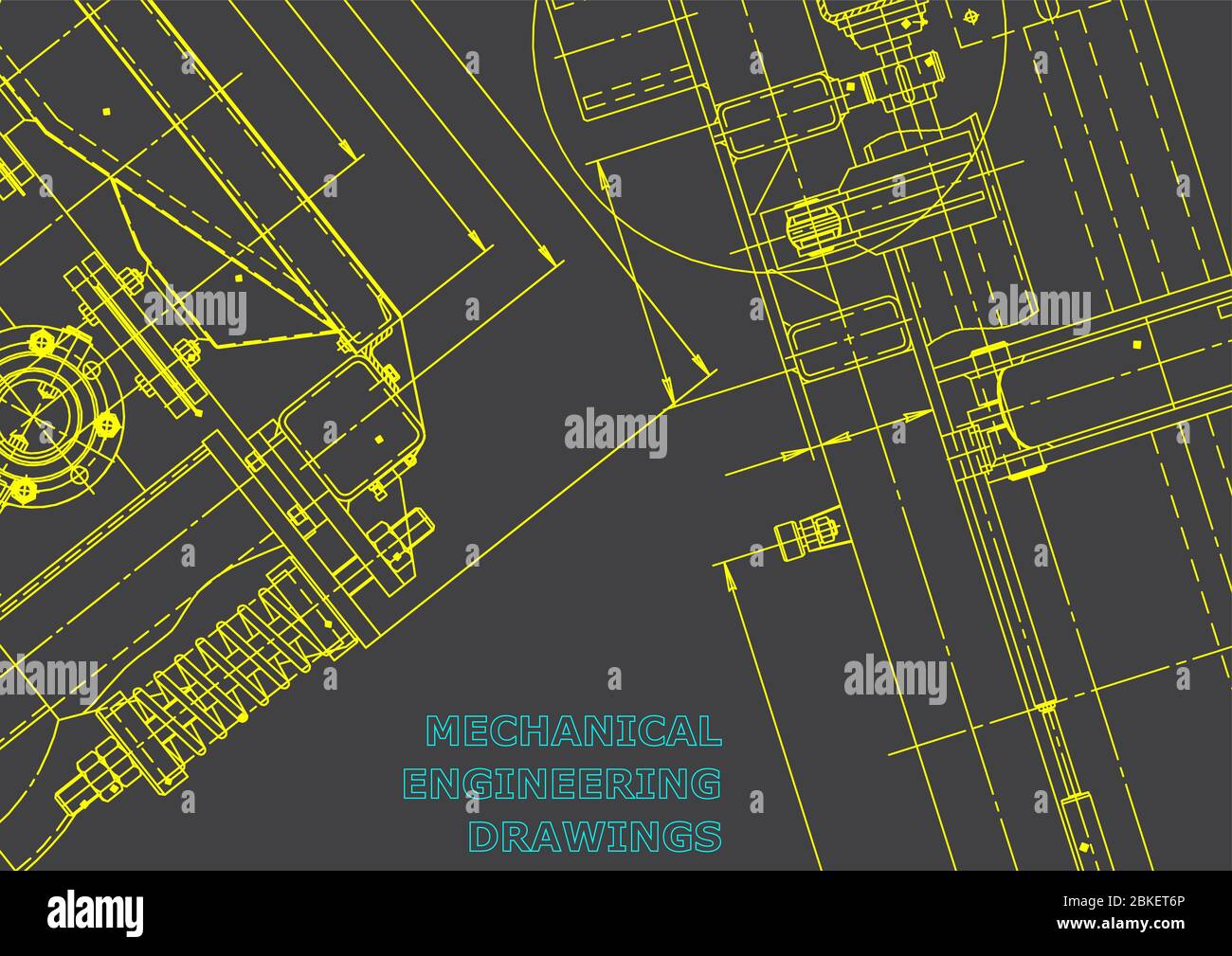 Blueprint. Vector engineering illustration. Computer aided design systems. Instrument-making ...
