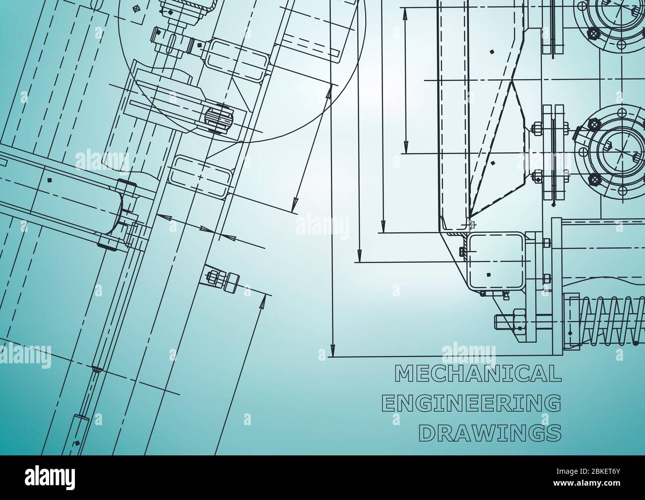 Blueprint. Vector engineering illustration. Computer aided design systems. Instrument-making ...