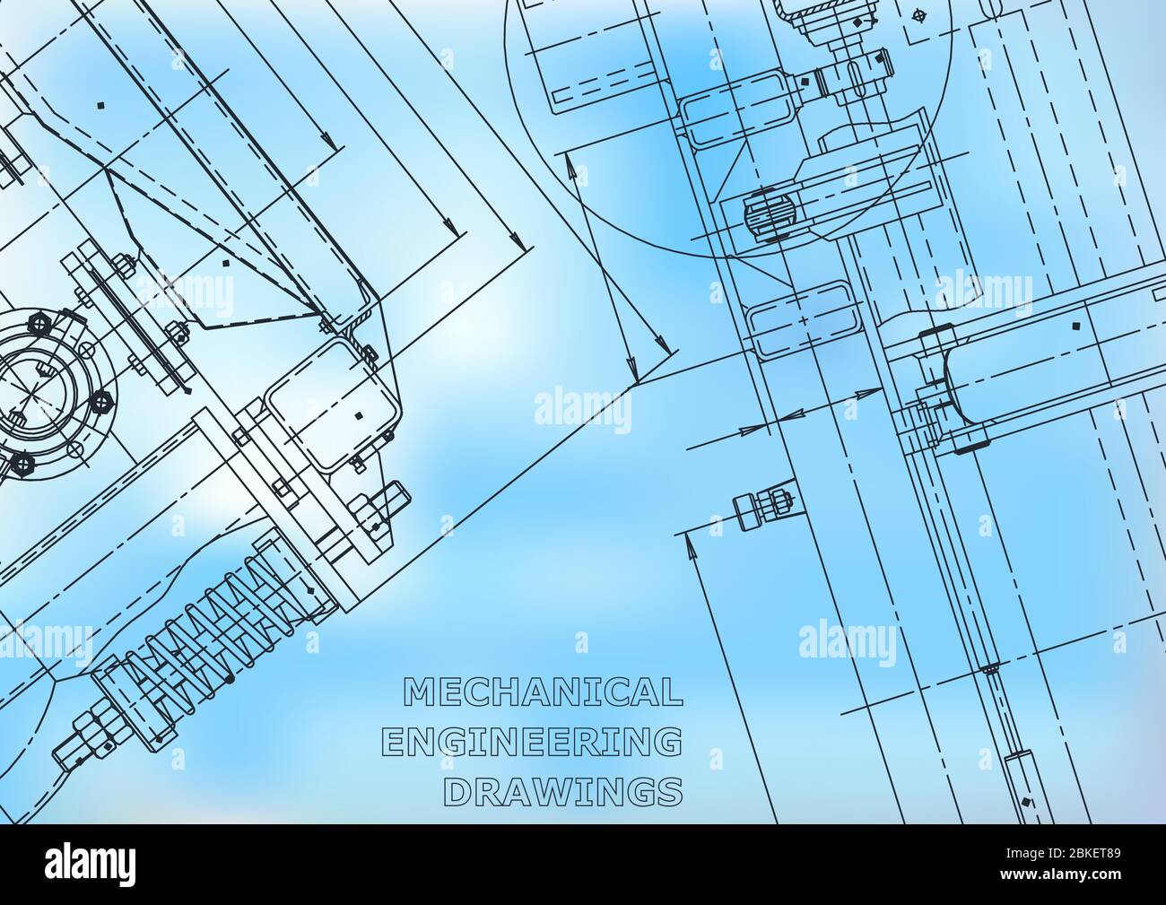 Blueprint. Vector engineering illustration. Computer aided design ...