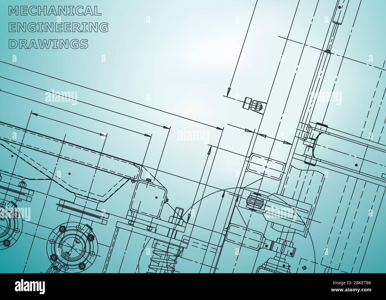 Blueprint. Vector engineering illustration. Computer aided design systems. Instrument-making ...