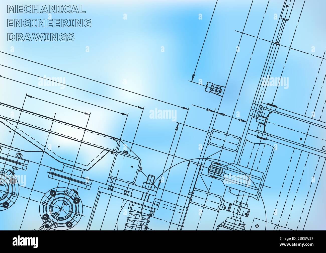 Blueprint. Vector engineering illustration. Computer aided design systems. Instrument-making ...