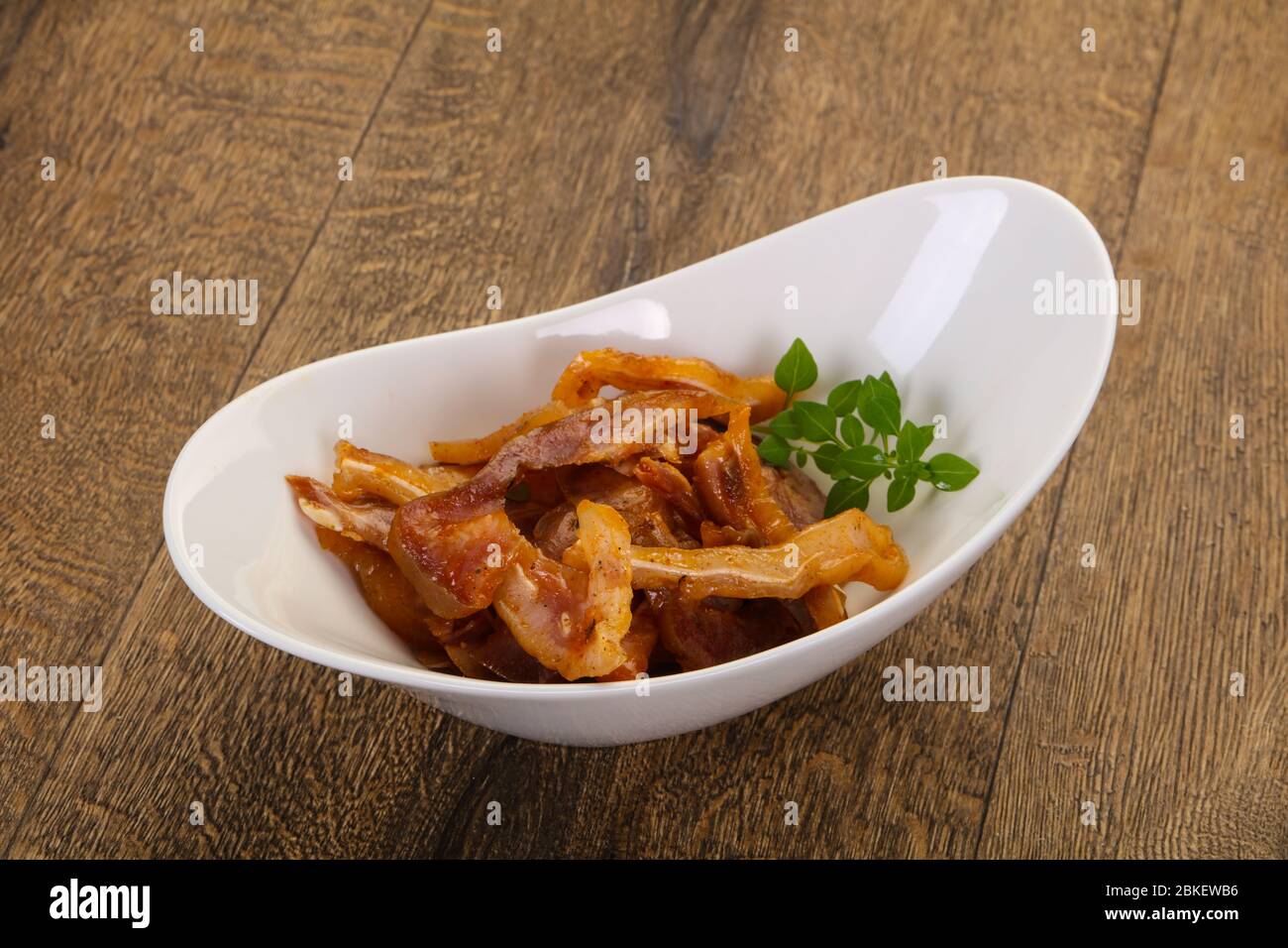 Pork ear snack in the bowl Stock Photo - Alamy